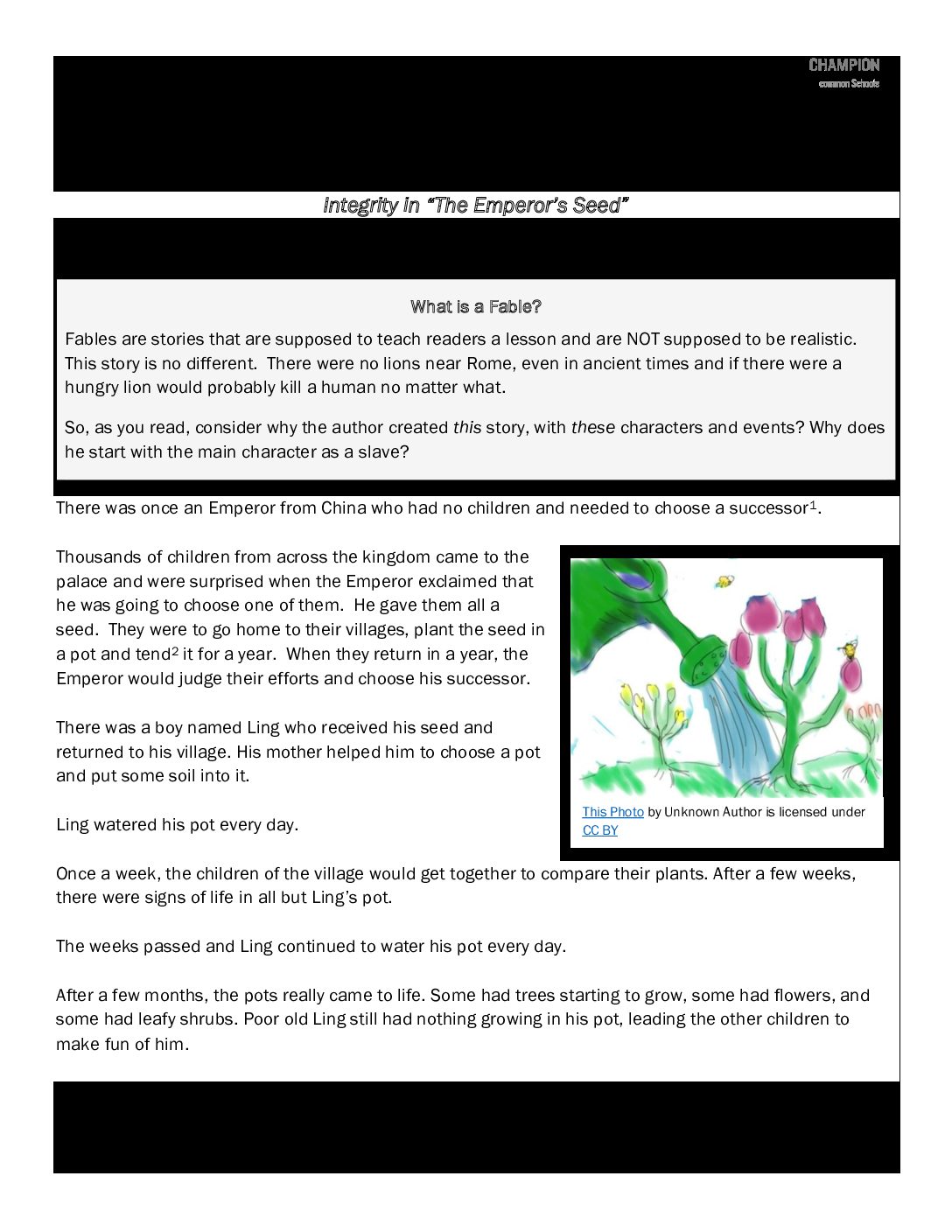 4. Inteegrity> Integrity in the Emperor’s Seed | Teach Like a Champion