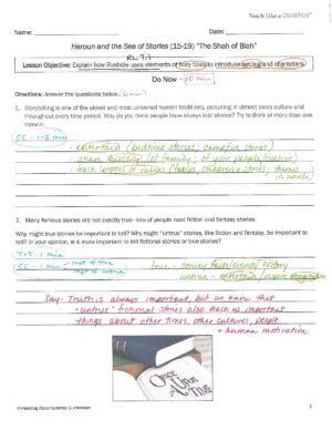 Haroun_Lesson 1_Student Packet_Preparation | Teach Like a Champion