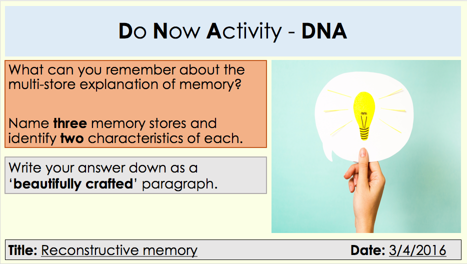 UK Science Teacher Alex Laney Shares Some Outstanding Do Nows | Teach ...