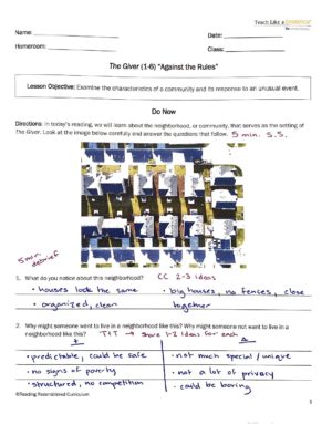 The Giver_Student Packet | Teach Like a Champion